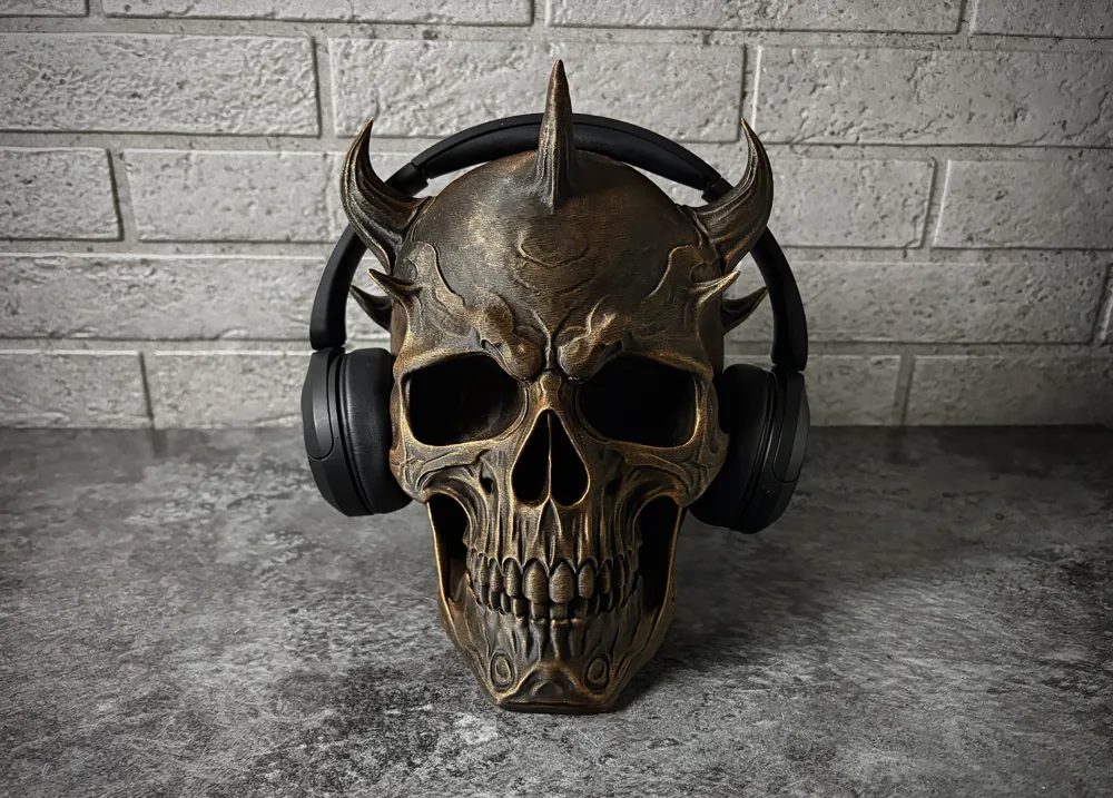 The Horned Skull - Headphone Stand by Fuzzy MakerWorld: Download Free ...