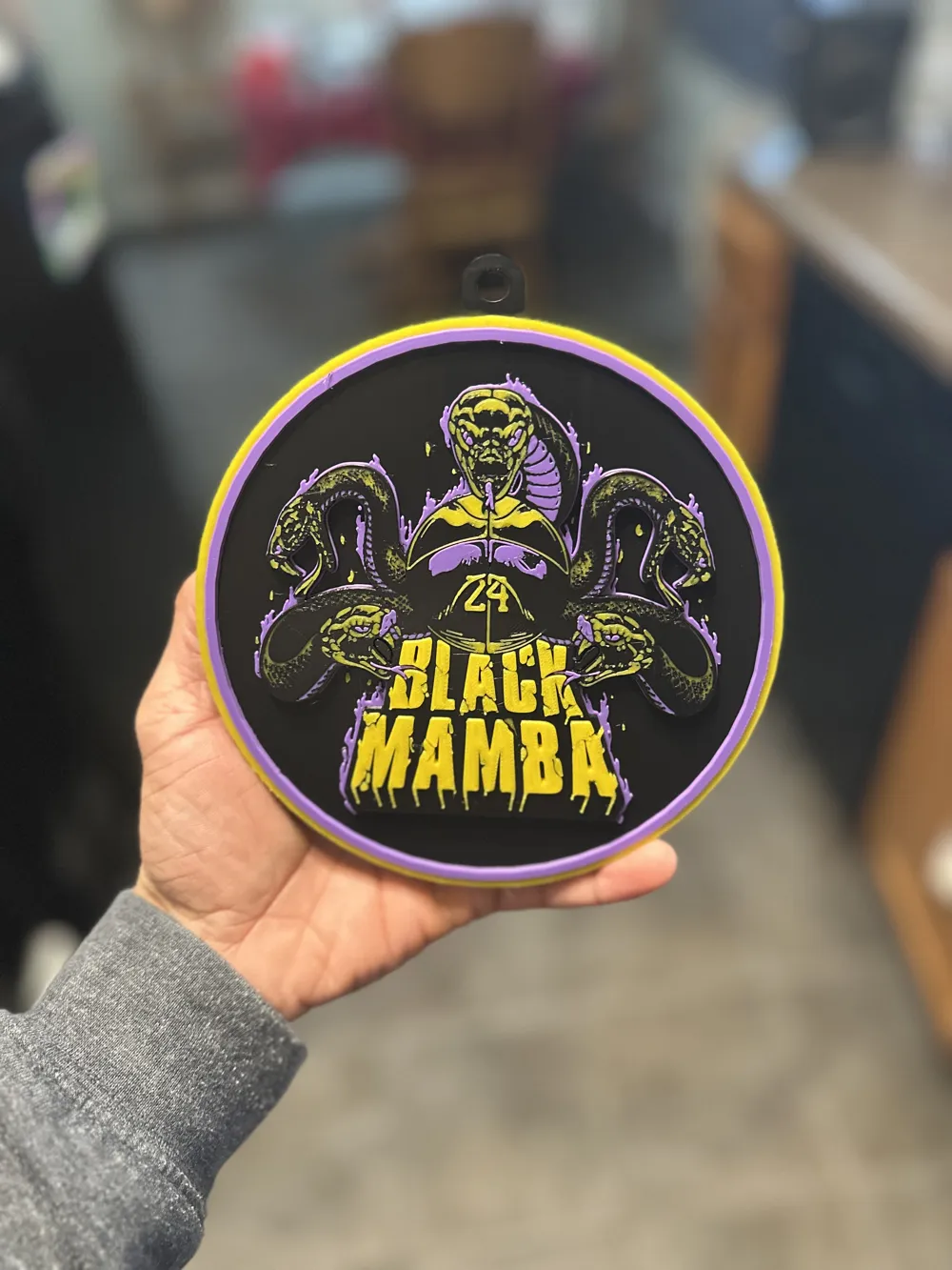 Lakers Kobe Bryant Black Mamba Oversized Logo- RIP - Free 3D Print Model - MakerWorld