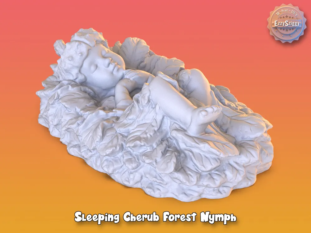 Sleeping Cherub Forest Nymph by EzzySziggy - MakerWorld