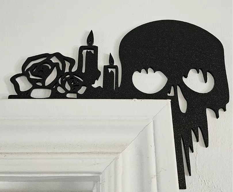Halloween Skull And Roses door corner home deco by Tommy Gun - MakerWorld