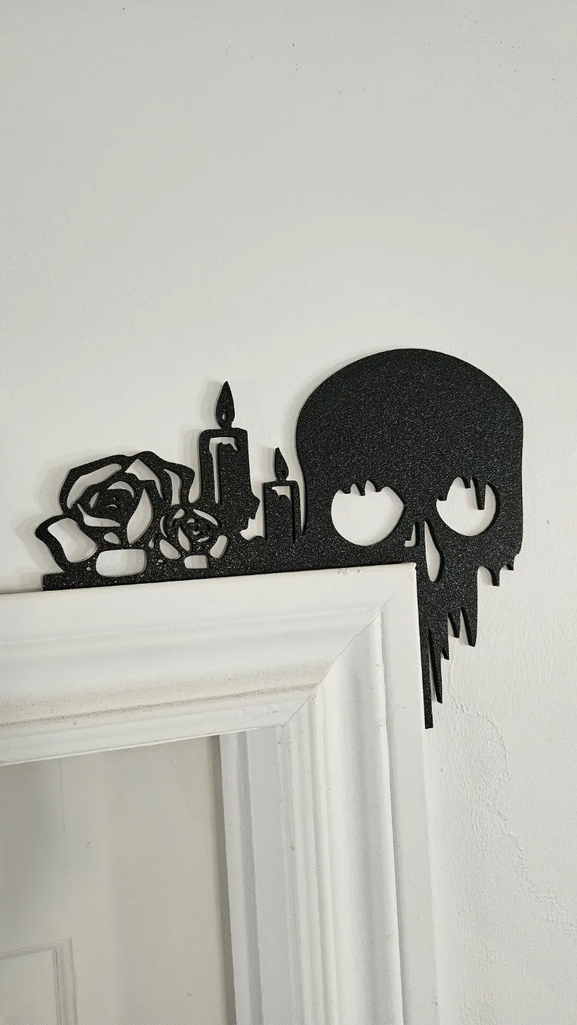 Halloween Skull And Roses door corner home deco by Tommy Gun - MakerWorld