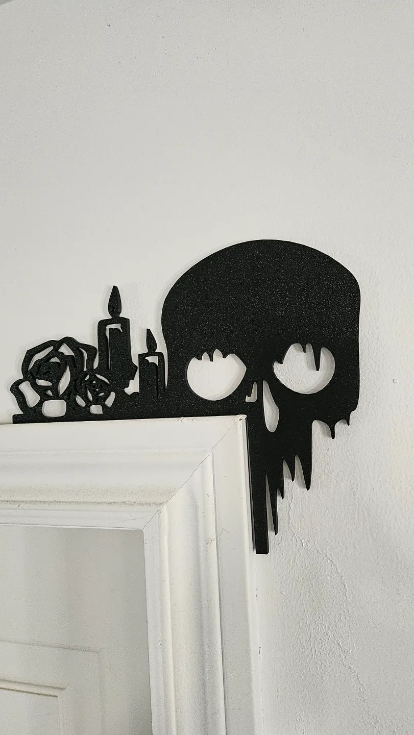 Halloween Skull And Roses door corner home deco by Tommy Gun - MakerWorld