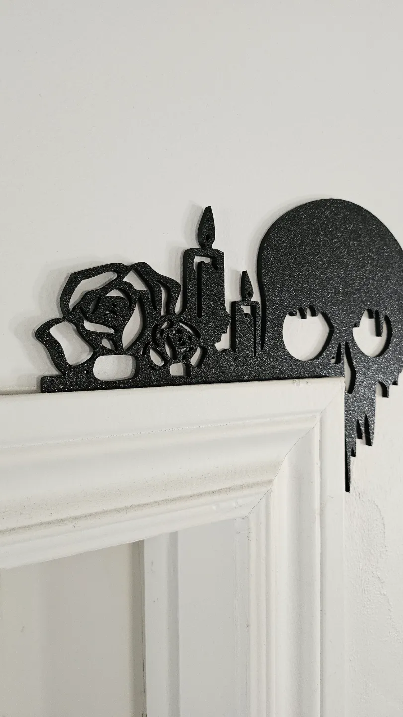 Halloween Skull And Roses door corner home deco by Tommy Gun - MakerWorld