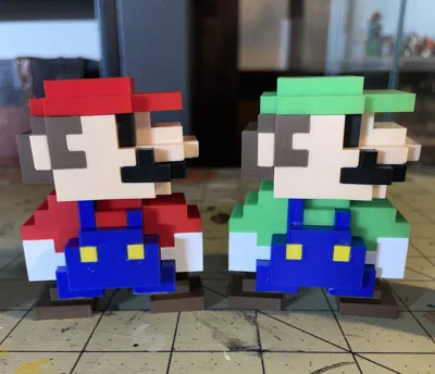 Super Mario Bros. 1985 8-Bit Mario Sprite Figure - Free 3D Print Model ...