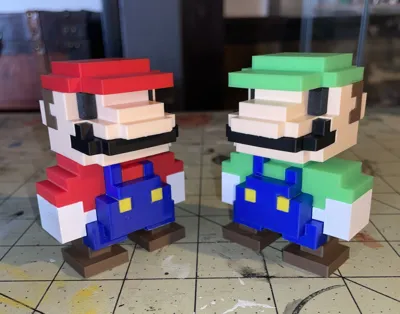 Super Mario Bros. 1985 8-Bit Mario Sprite Figure - Free 3D Print Model ...