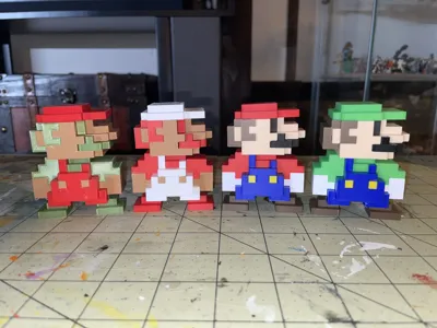 Super Mario Bros. 1985 8-Bit Mario Sprite Figure - Free 3D Print Model ...