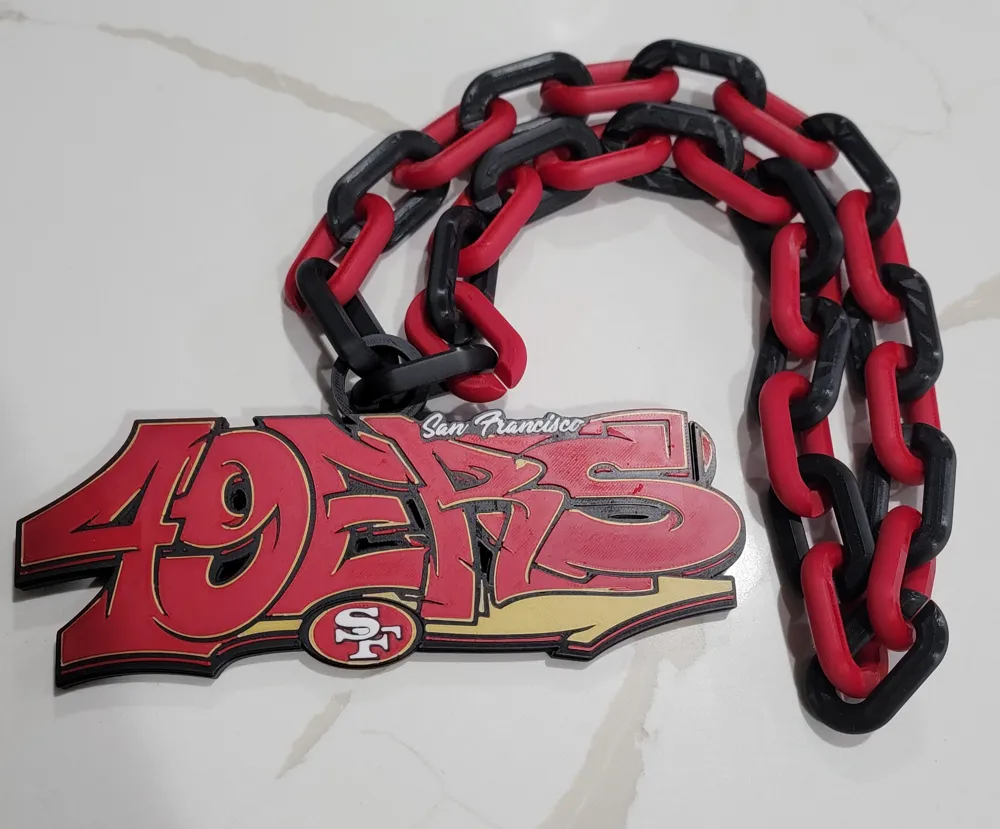 Graffiti 49ers oversize chain by BP3DMakerWorld: Download Free 3D Models