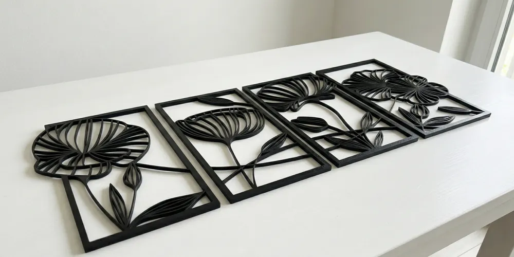 Minimalist Floral Wall Art Collection -4 Panel Set - Free 3D Print ...