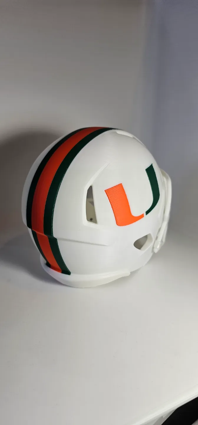 Miami Hurricanes Football Helmet - Free 3D Print Model - MakerWorld