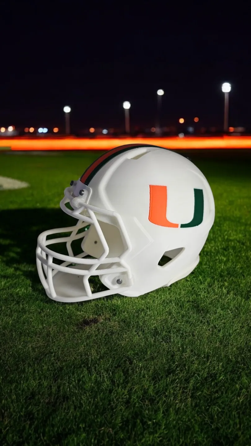 Miami Hurricanes Football Helmet - Free 3D Print Model - MakerWorld