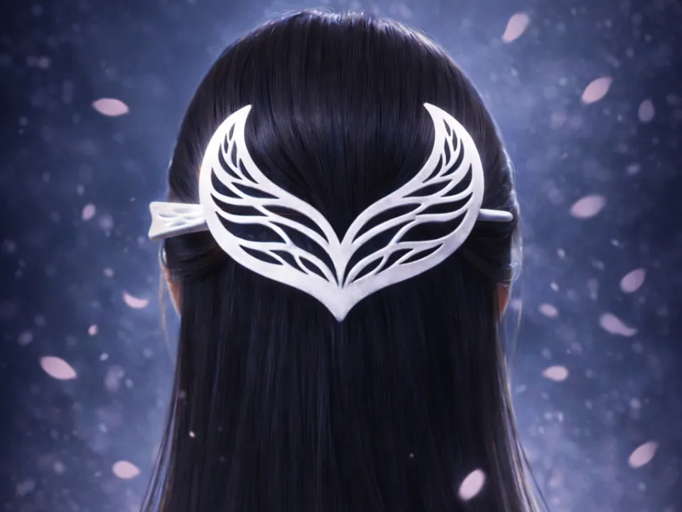 Celestial Moon Wings Hair Pin - Free 3D Print Model - MakerWorld