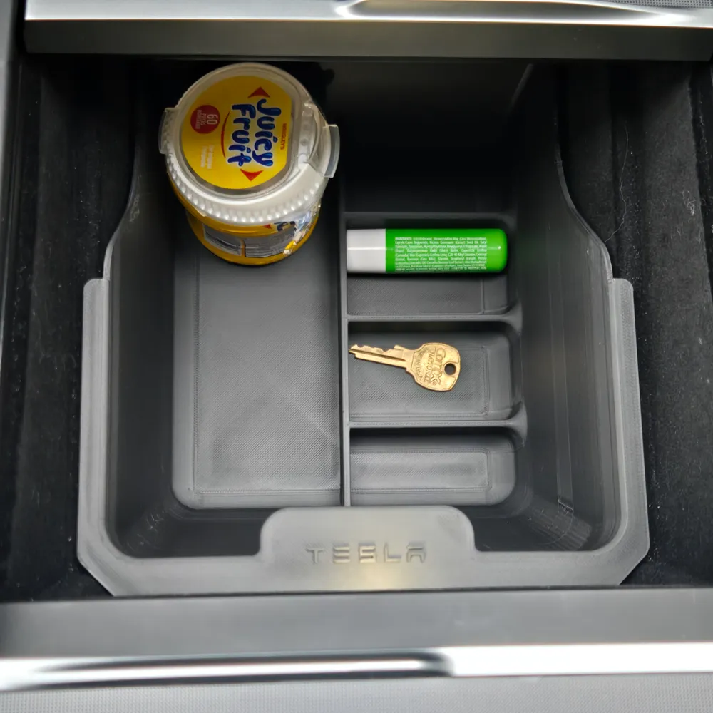 Tesla Model 3 2024+ Centre Console Organizer / Bin - Free 3D Print ...