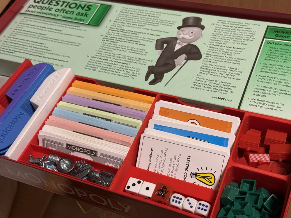 Monopoly Inlay and Banker's Tray - Free 3D Print Model - MakerWorld