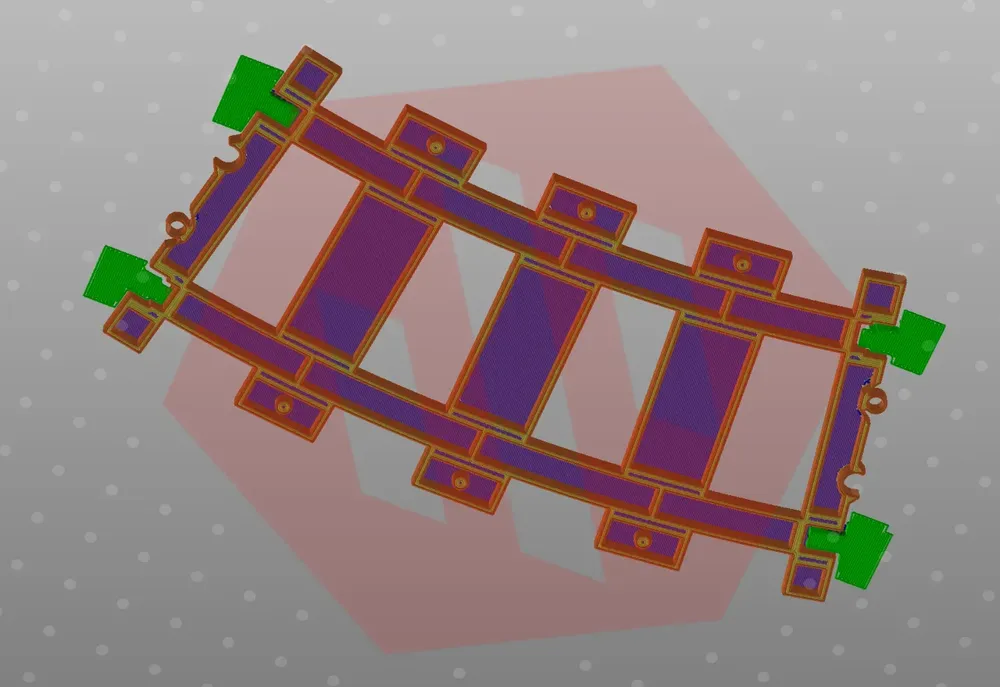 Brick train - Round track rail - Free 3D Print Model - MakerWorld