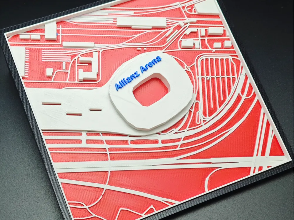 Allianz Arena 3D Map Stadium FC Bayern Munich - Free 3D Print Model ...