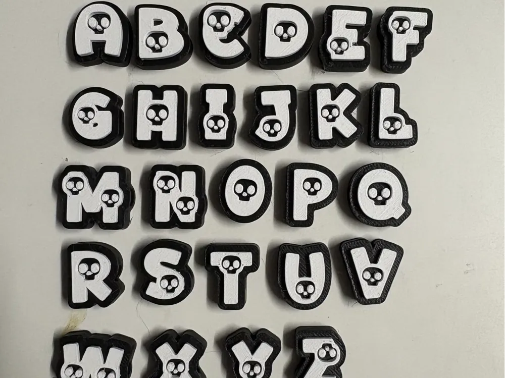 Gothic Skull Alphabet Letters | Spooky Letters - Free 3D Print Model ...