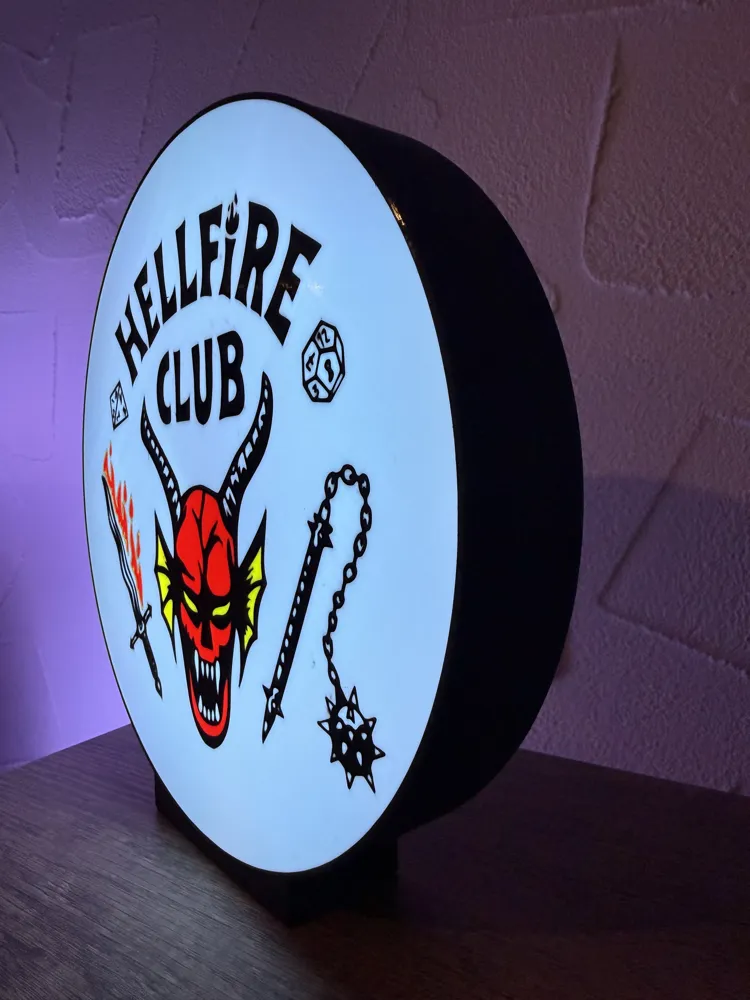 Lightbox Stranger Things Hellfire Club ronde - Modèle d'Impression 3D ...