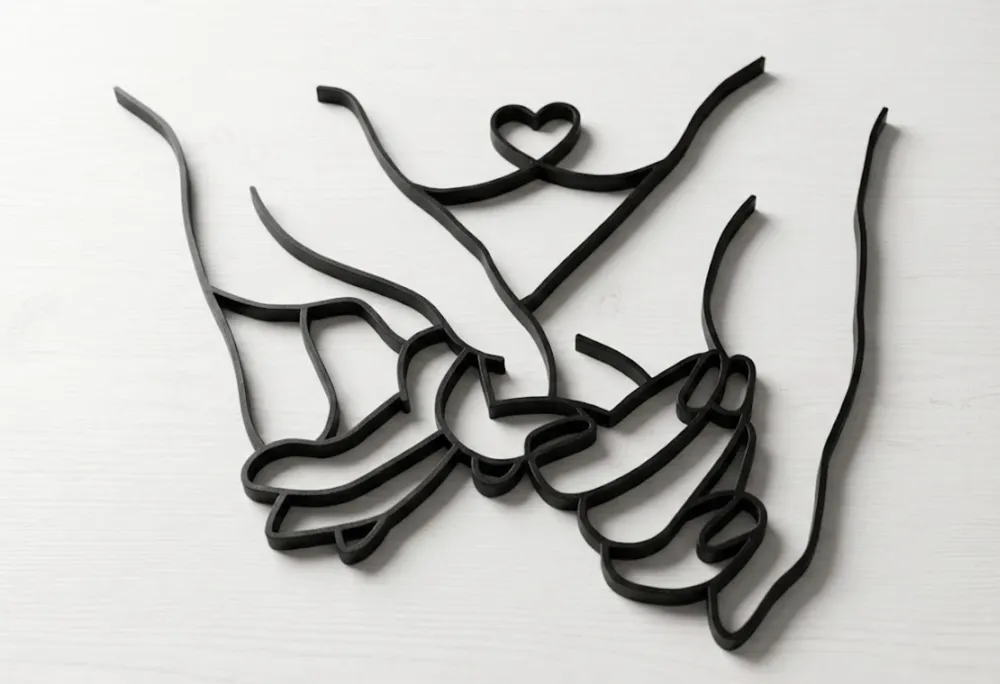 Pinky Promise Wall Art | Minimalist Line Decor - Free 3D Print Model ...