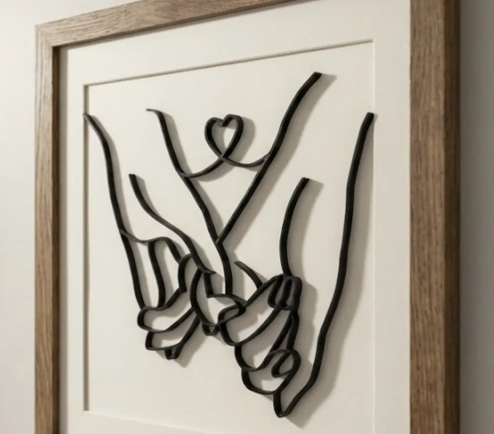 Pinky Promise Wall Art | Minimalist Line Decor - Free 3D Print Model ...