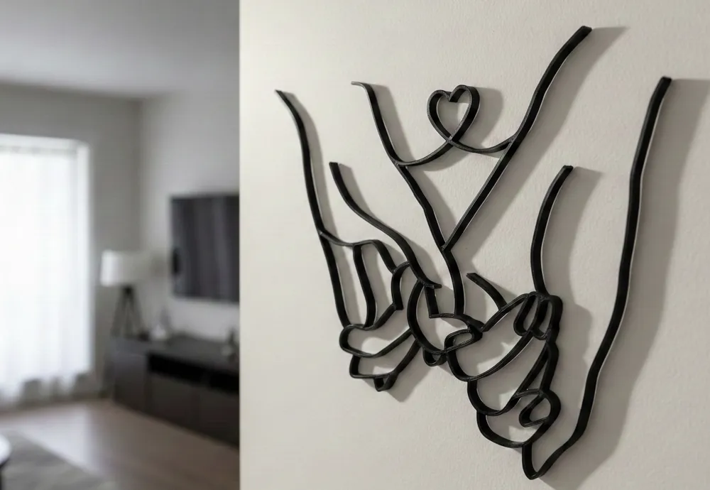 Pinky Promise Wall Art | Minimalist Line Decor - Free 3D Print Model ...