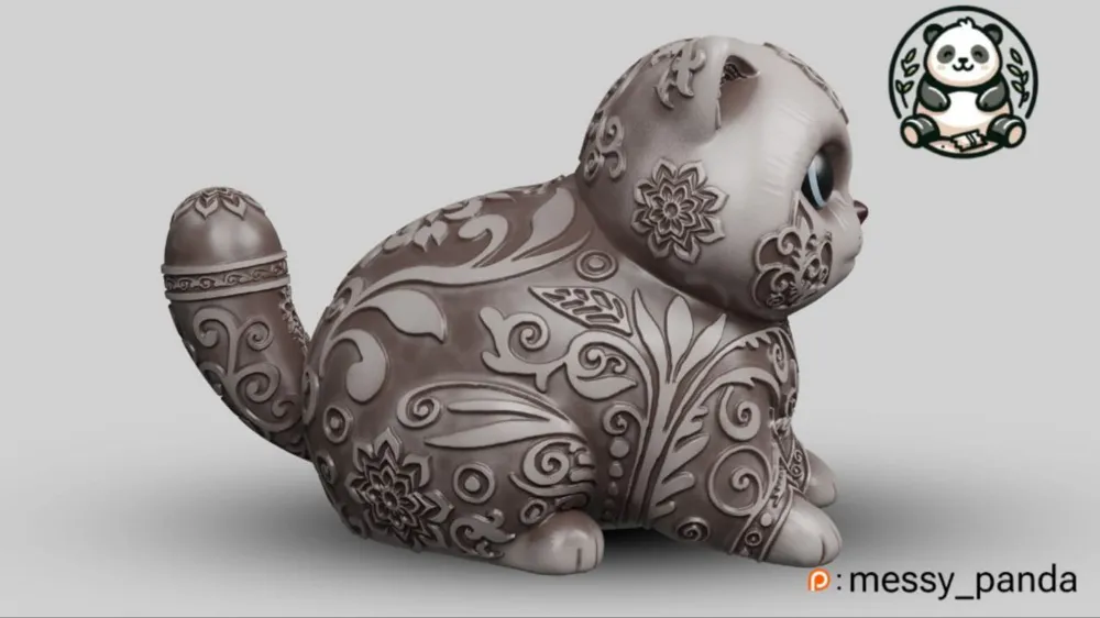 Ornamnetal British cat by Messy_Panda MakerWorld: Download Free 3D Models