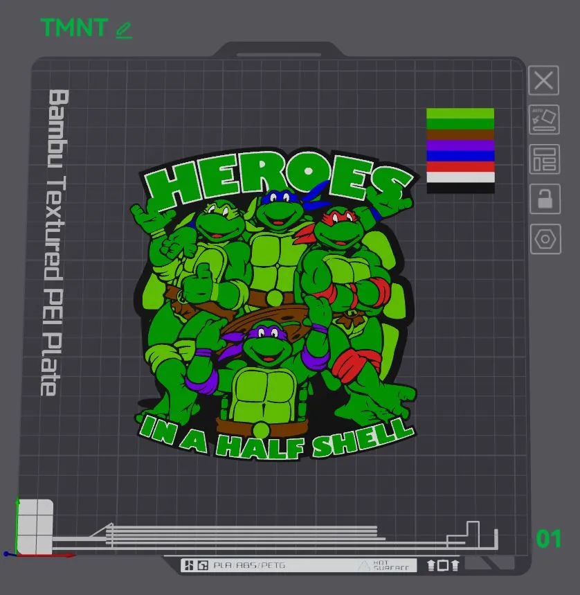 2D TMNT Wall Art by Wizard7741 - MakerWorld