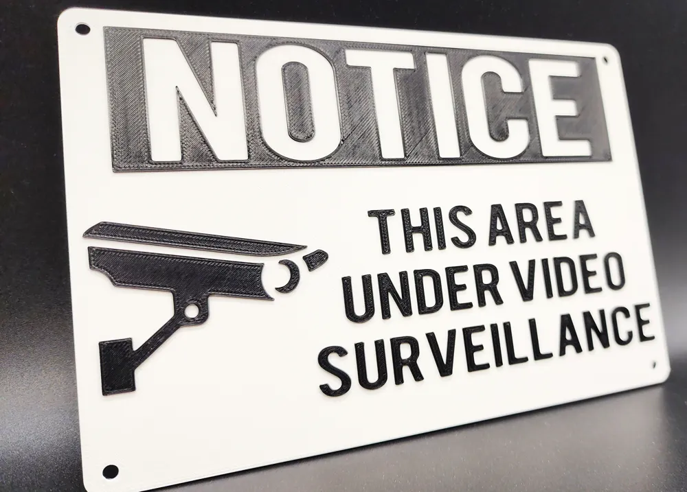 Video Surveillance Signs 2 Color by TripleGWorkshop - MakerWorld