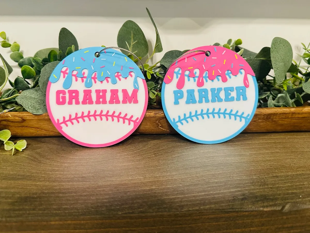 Drip Baseball Keychain and Bag Tag - Free 3D Print Model - MakerWorld