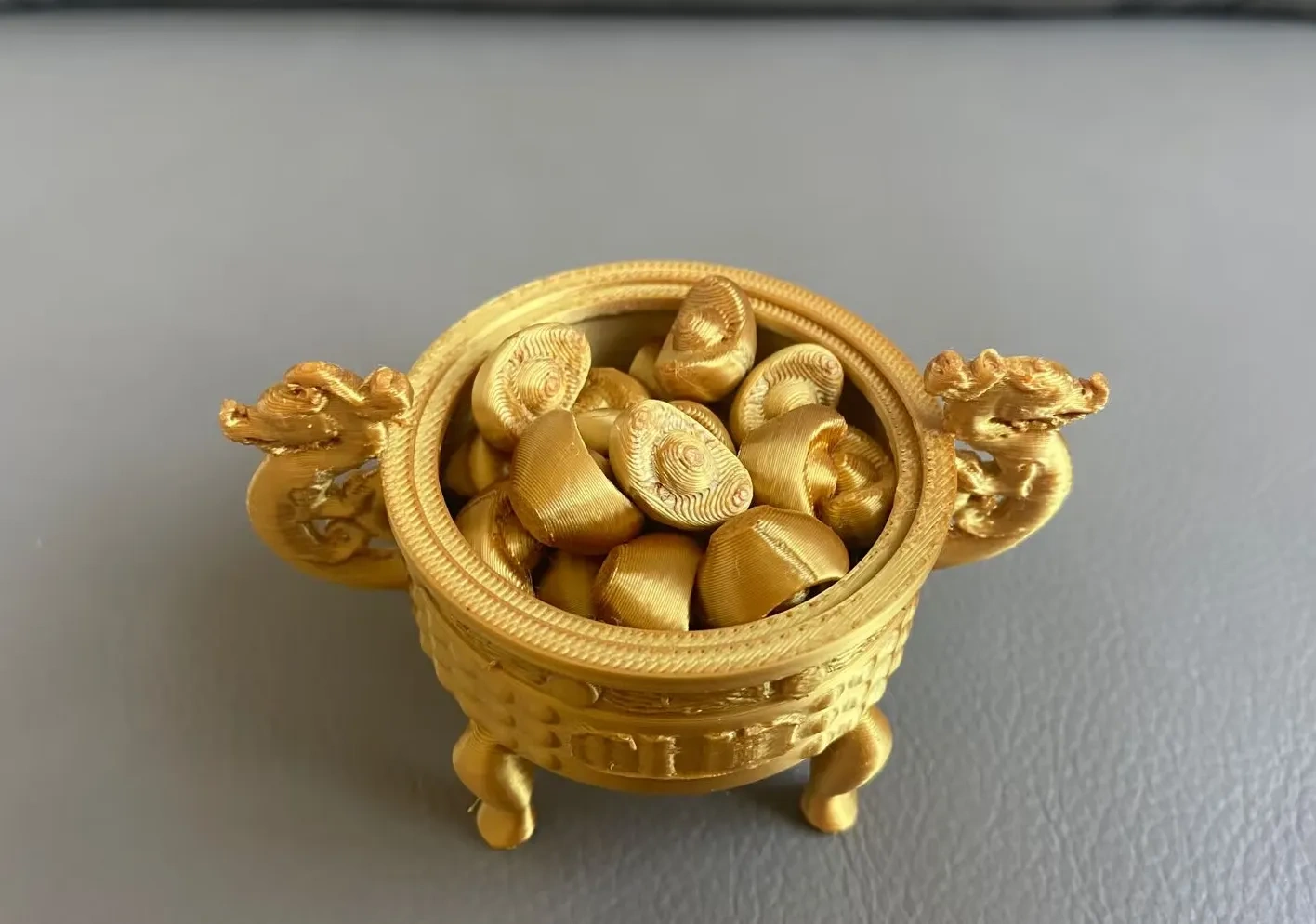 Fortune Bowl Ingot Ornament Lucky Charm Ingot A Bucket of Gold Ingot ...