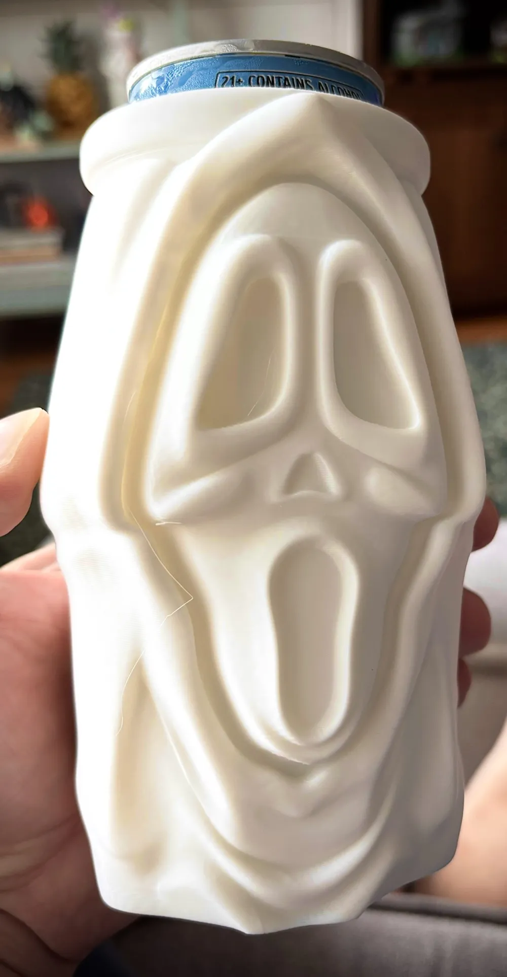 Ghost Face 12oz slim can sleeve - Free 3D Print Model - MakerWorld