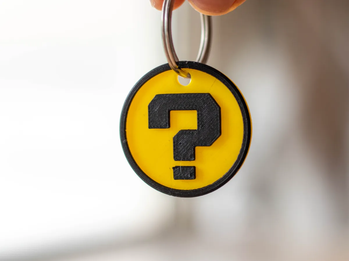 Super Mario Question Mark Keychain - Free 3D Print Model - MakerWorld