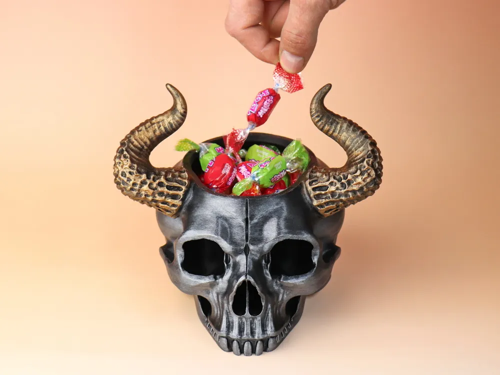 Horned Skull Bowl / Vase / Planter by Crow_ck MakerWorld: Download Free ...