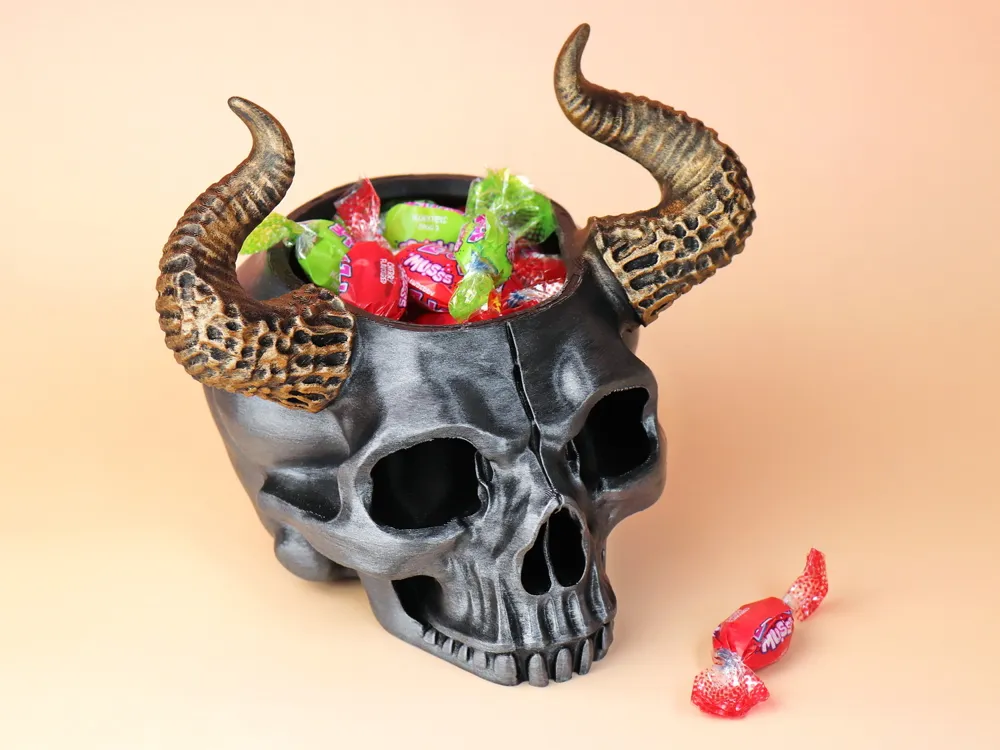 Horned Skull Bowl / Vase / Planter by Crow_ck MakerWorld: Download Free ...