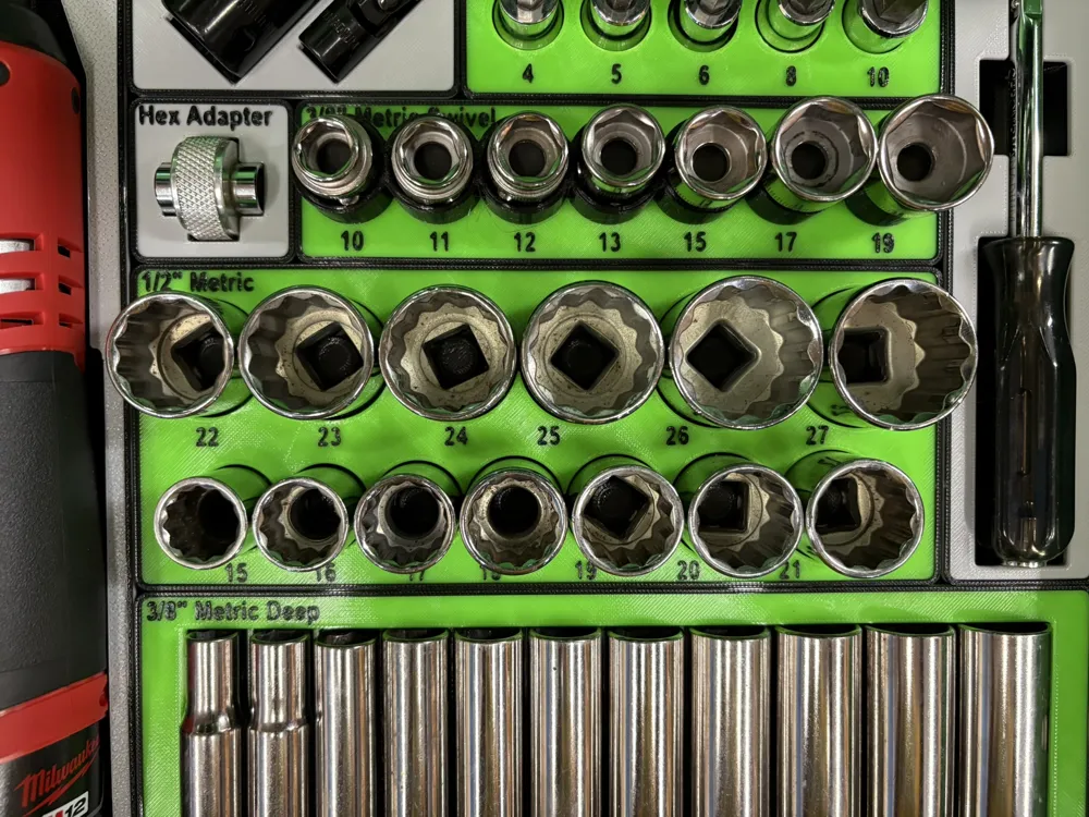 1/2" Metric Socket Holder Gridfinity by RobNordic MakerWorld: Download Free 3D Models