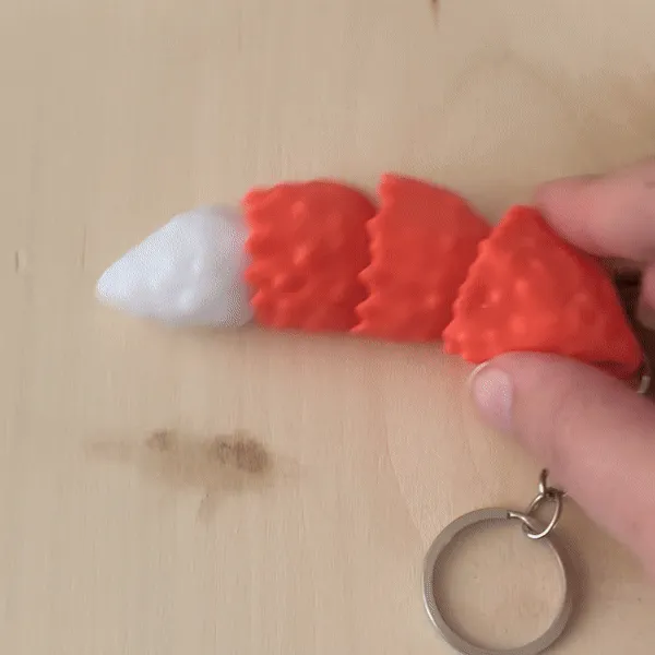 Flexi Fox Tail Keychain by hexequy MakerWorld: Download Free 3D Models