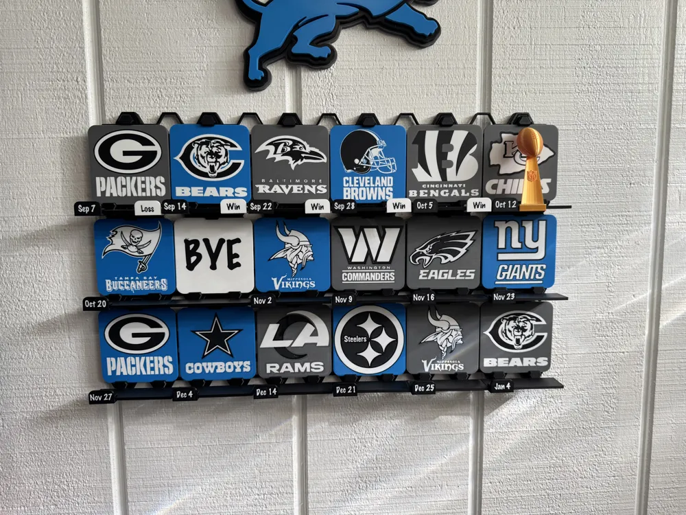 Configurable NFL Schedule by JiffyRob MakerWorld: Download Free 3D Models