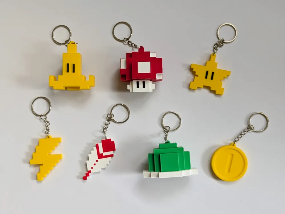 Super Mario Kart 1992 Keychains | Power ups by custom3dmodels ...