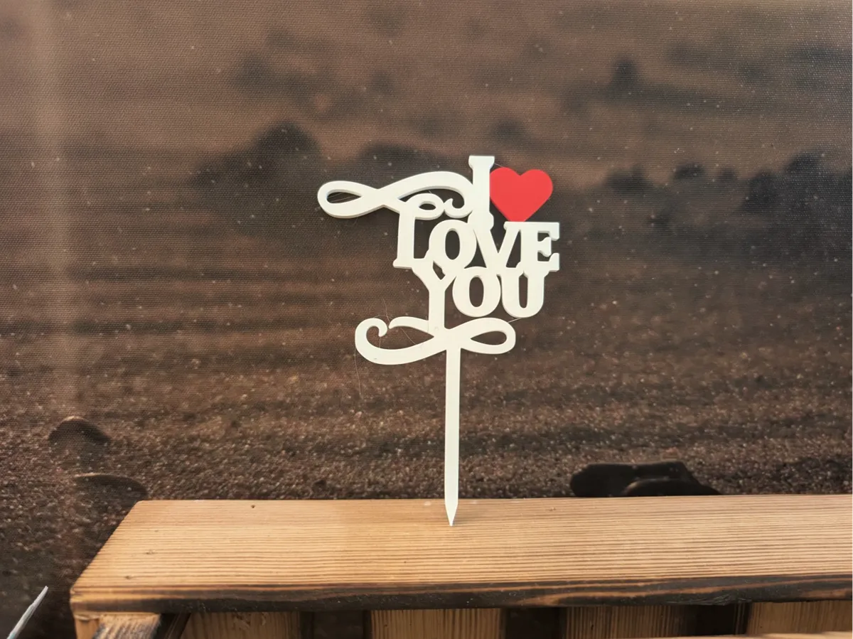 I love you flower or cake decoration - Free 3D Print Model - MakerWorld