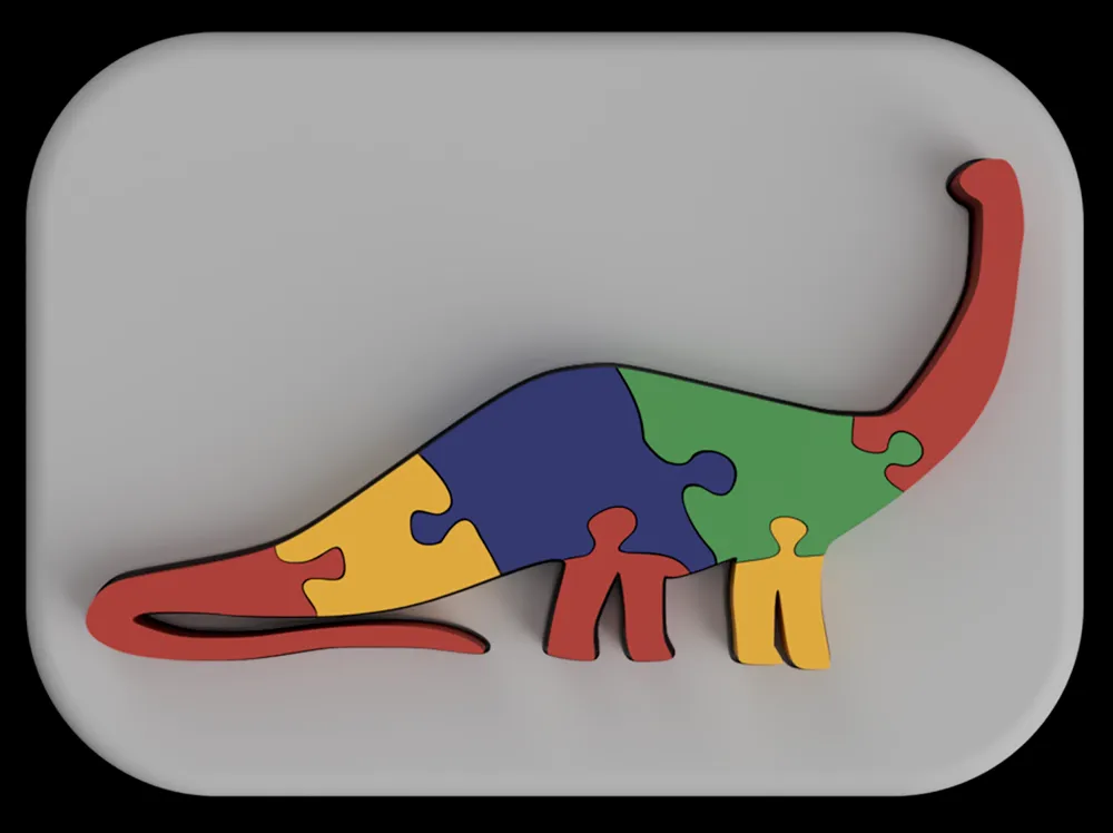 Brontosaurus - Puzzle for Kids by AndreMakerWorld: Download Free 3D Models