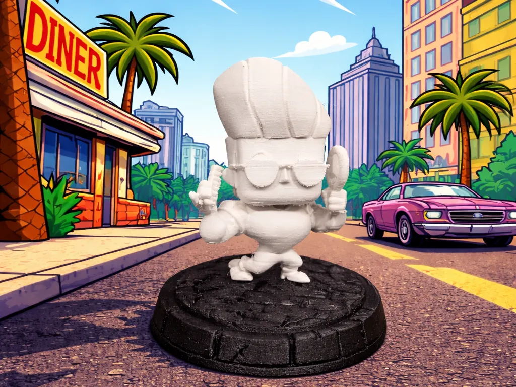 Johnny Bravo Chibi - Free 3D Print Model - MakerWorld