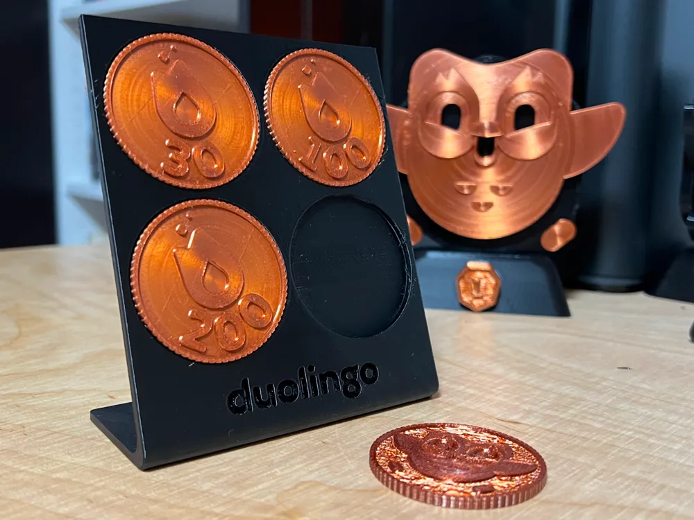 Duolingo Streak Tokens + Display Stand by Filament & Fika MakerWorld ...