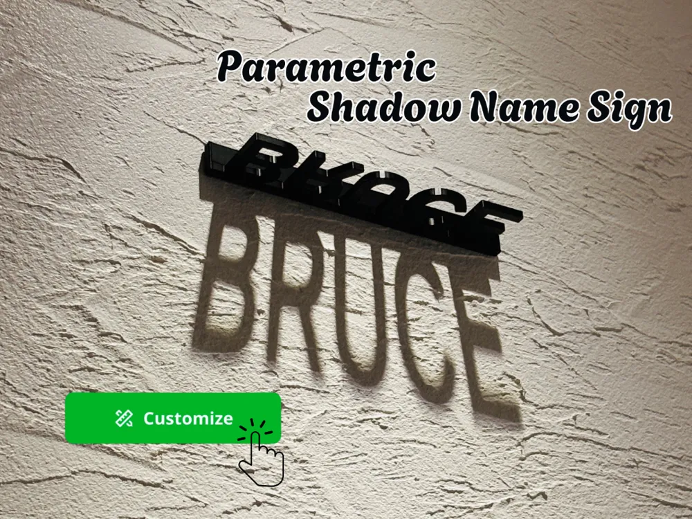 Parametric Shadow Name Sign - Free 3D Print Model - MakerWorld