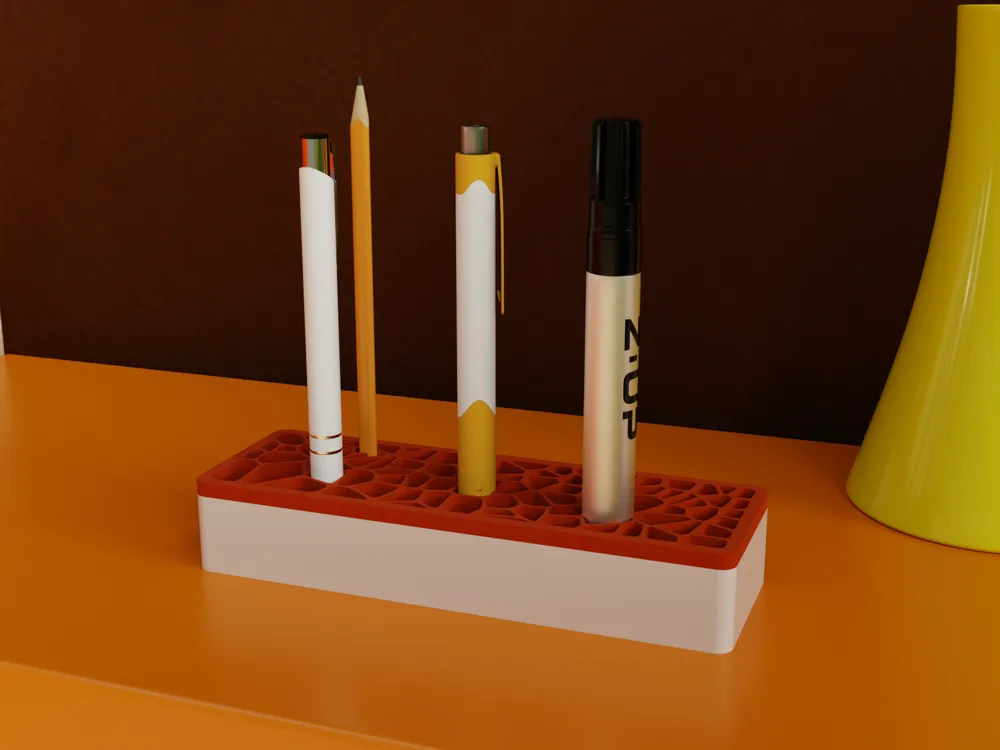 Universal Pen Holder | Voronoi - Free 3D Print Model - MakerWorld