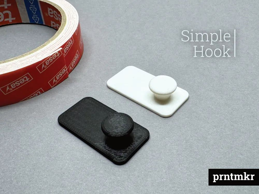 Simple Stickable Hook - Free 3D Print Model - MakerWorld