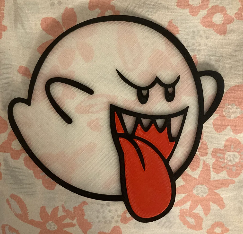 Multi Material Boo Ghost from Super Mario Bros by nleskiw - MakerWorld