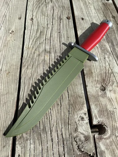 Rambo II Bowie Training Survival Knife - Free 3D Print Model - MakerWorld