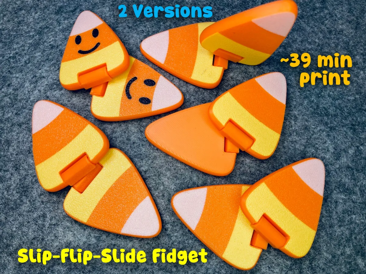 Candy Corn Halloween Flip and Slip Fidget (40 min) - Free 3D Print ...