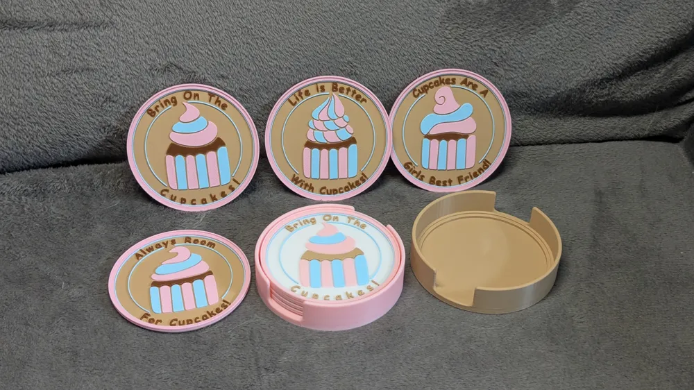 Cupcakes! - 3D stackable Coaster Set by DelPrints MakerWorld: Download ...