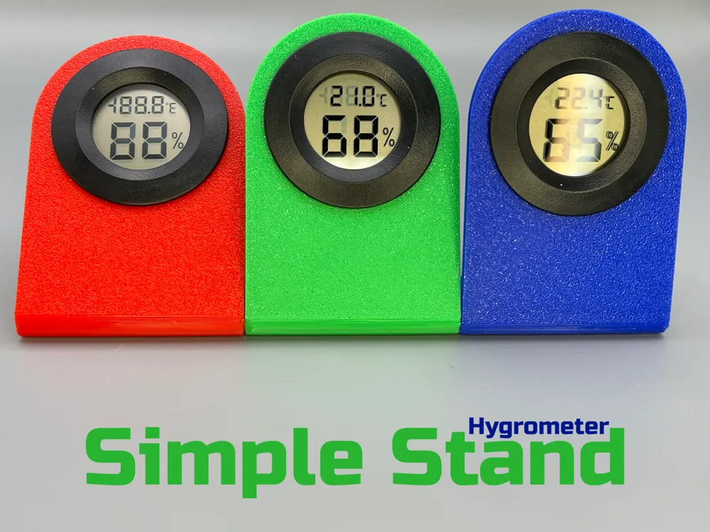Hygrometer Simple Stand [10º to 45º] by MalcTheOracle - MakerWorld
