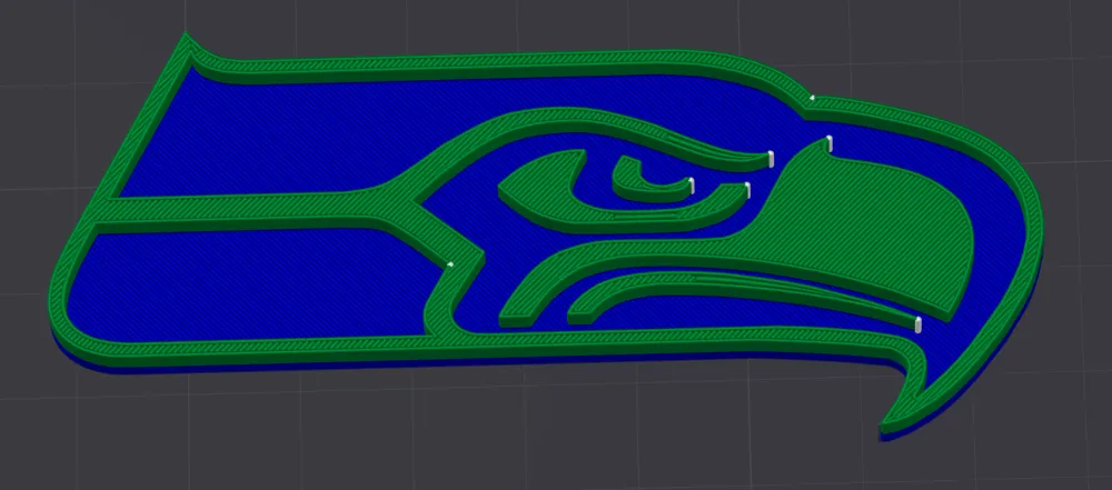 Seattle SeaHawks Logo 3D by ag123 MakerWorld: Download Free 3D Models
